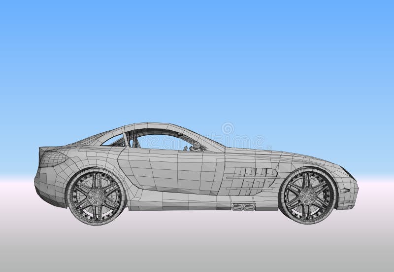 Car with grid. Vector stock vector. Illustration of classic - 29838871