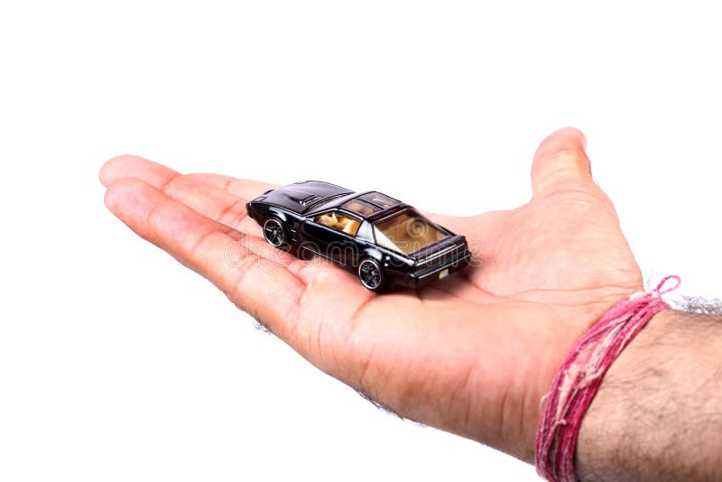 Car on hand stock photo. Image of hand, white, model - 54020632