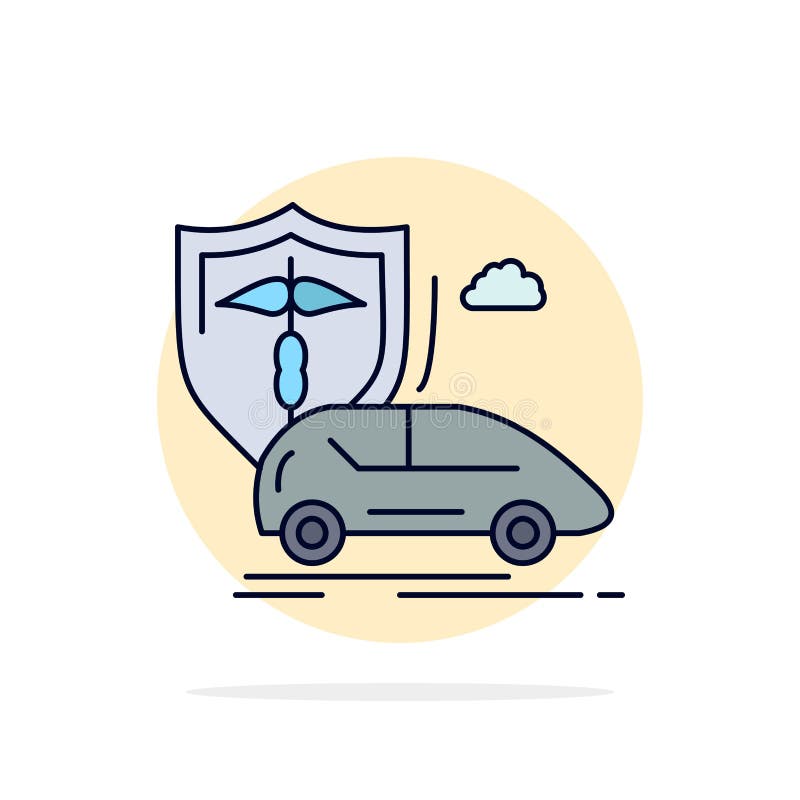Car, Hand, Insurance, Transport, Safety Flat Color Icon Vector Stock ...