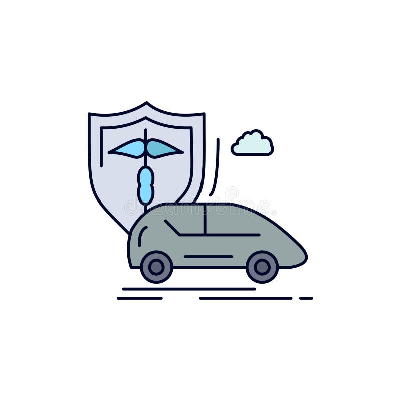 Car, Hand, Insurance, Transport, Safety Flat Color Icon Vector Stock ...