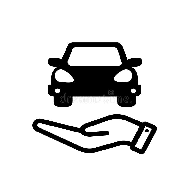 Car on a Hand Car Sharing Vector Icon Illustration Stock Vector ...