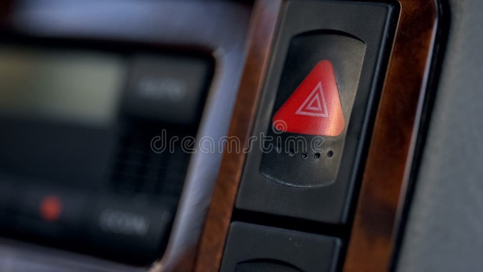 Car Hazard Warning Flasher Button on Dashboard, Emergency Situations ...