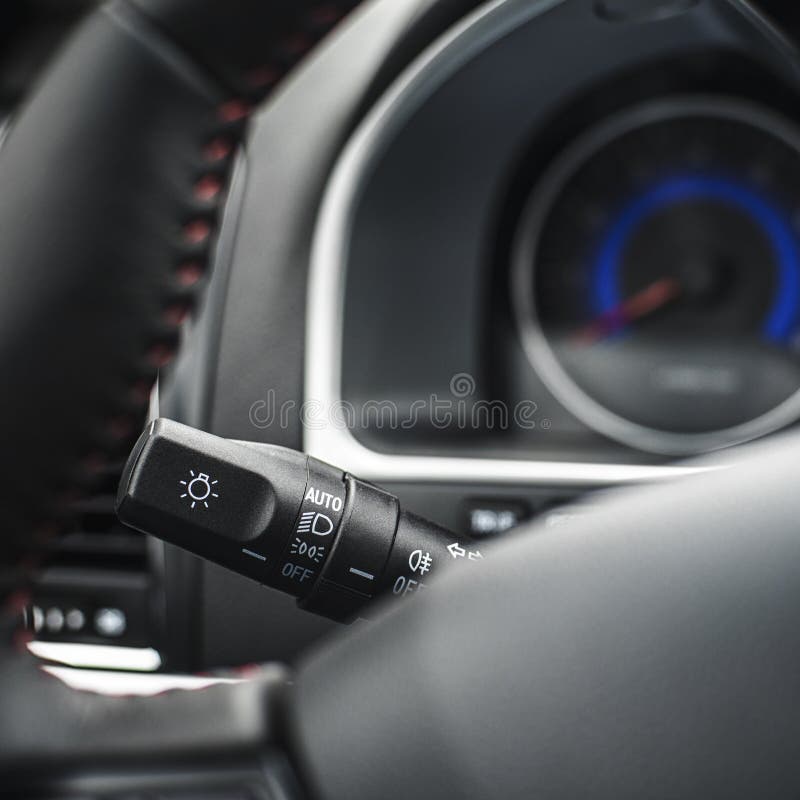 Car head light switch stock photo. Image of macro, modern - 90580990