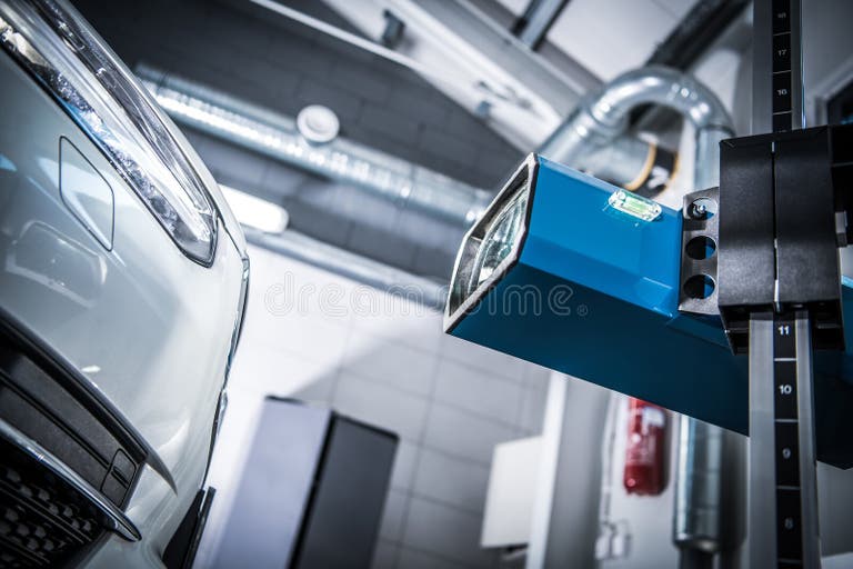 Car Headlight Adjustment Check Stock Photo - Image of automotive, test ...