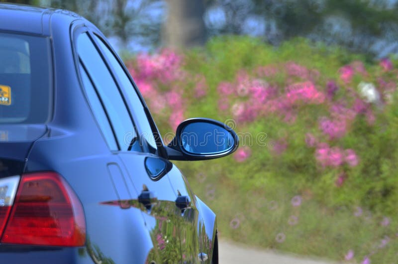 A Car Headlight, Back View Part of Car Parked Stock Image - Image of ...