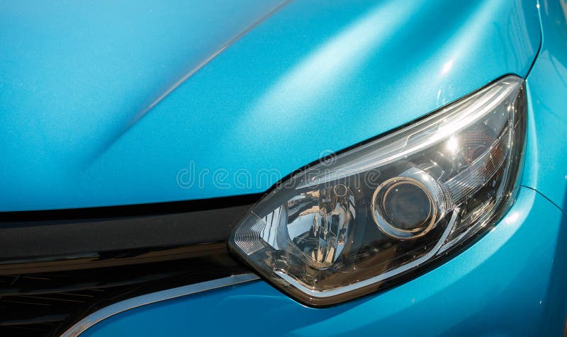 Car Headlight Blue Close-up Stock Image - Image of view, light: 149504251