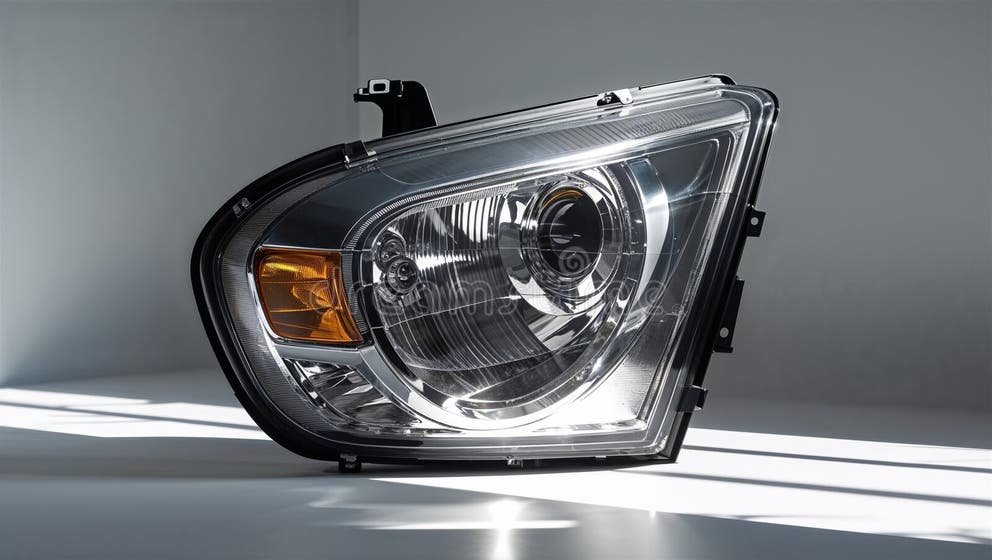 Photorealistic Image of a Headlight Isolated in Studio Light Stock ...
