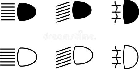 Car Headlight Symbols Vector Set. Stock Vector - Illustration of lamp ...