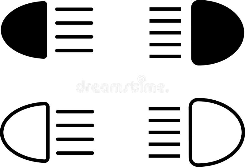 Car Headlight Symbols Vector Set. Stock Vector - Illustration of lamp ...