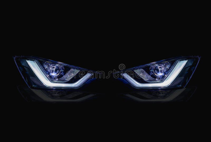 Car Headlight Technology White Car Led System Stock Image - Image of ...