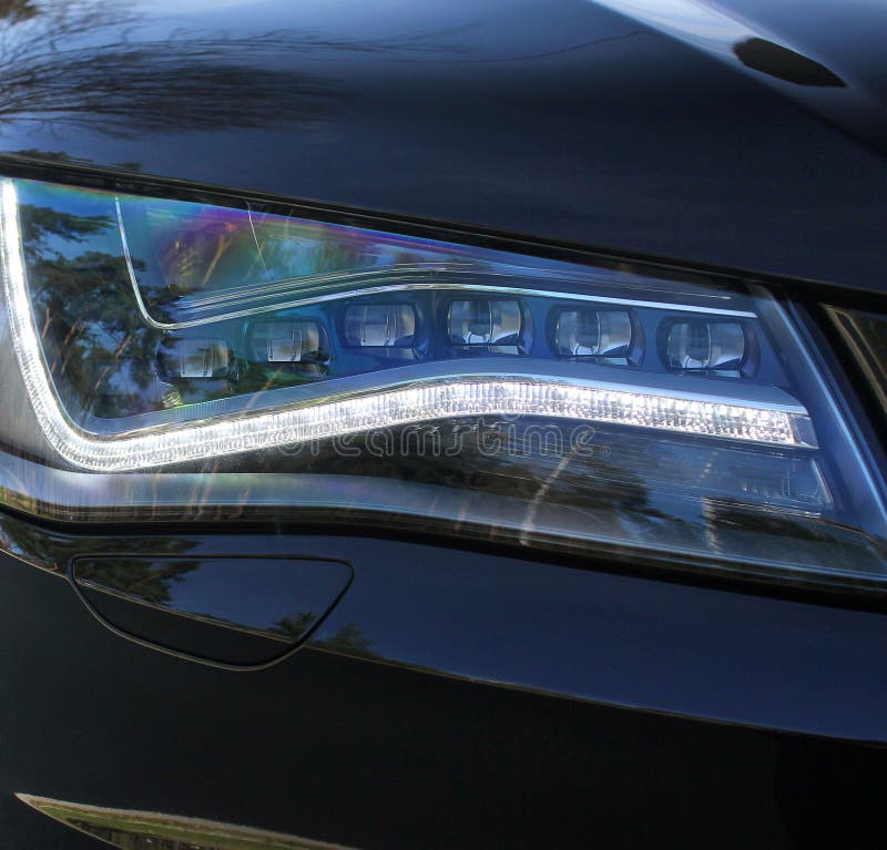Car Headlights. Luxury Headlights Stock Photo - Image of bumper, luxury ...