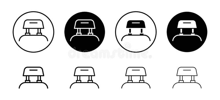 Car Headrest Vector Icon Set Collection. Car Headrest Outline Flat Icon ...