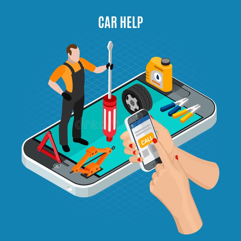 Car Help Concept stock vector. Illustration of concept - 126872169