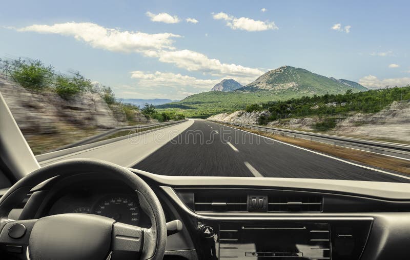 Car on the highway. stock image. Image of landscape, action - 99399871