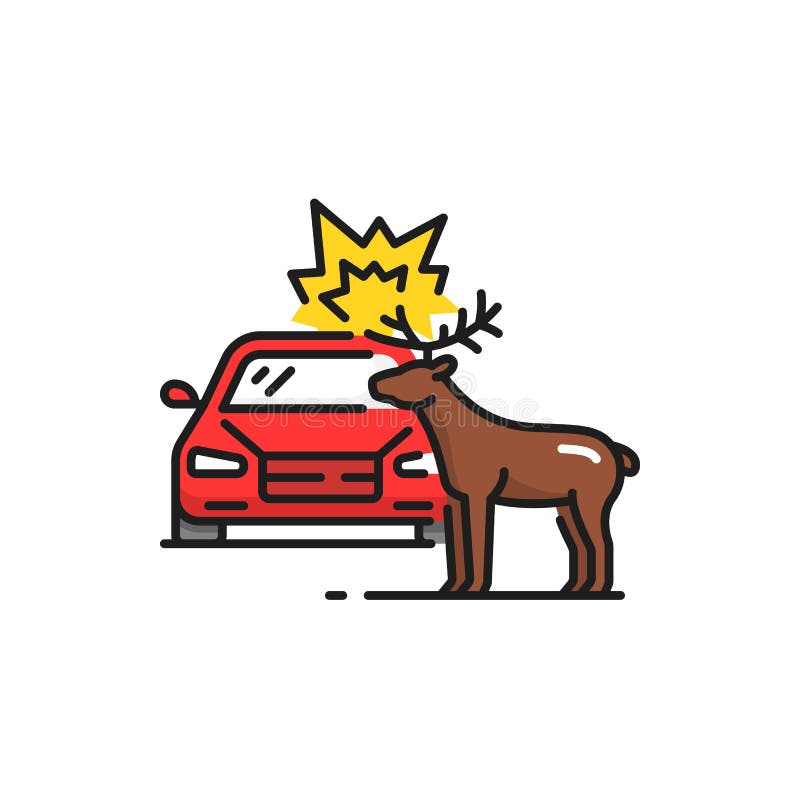 Car Hit Deer. Auto Accident Bumped Animal on Road Stock Illustration ... Car Hit Deer. Auto Accident Bumped Animal on Road Stock Illustration ...