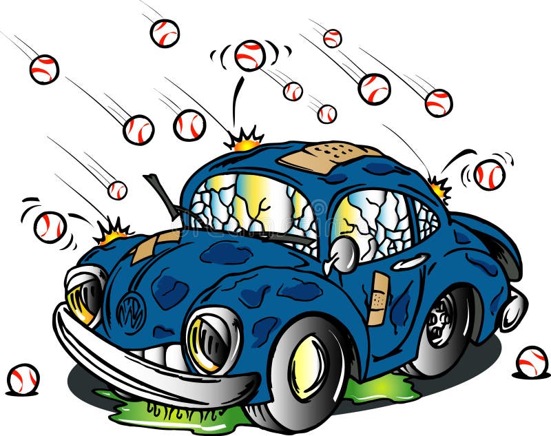 Car hit by Hail stock vector. Illustration of weather - 5627078