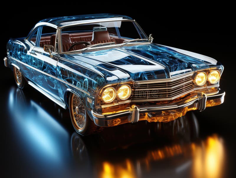 Car Hologram. Car Concept in the Form of 3d Drawing. Car Visualization ...