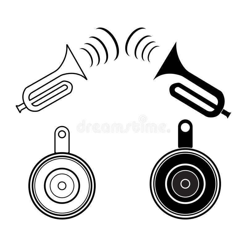 Car horn icon stock vector. Illustration of play, abstract - 283029601
