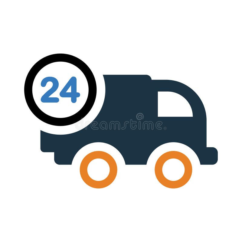 Car, 24 Hours, Fast Services, 24 Hours Car Services Icon Stock Vector ...