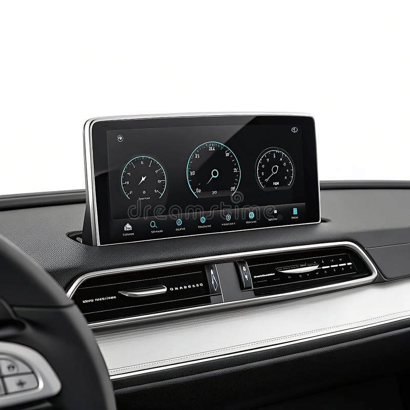 Car HUD Display Gadget on White Background Stock Illustration ...