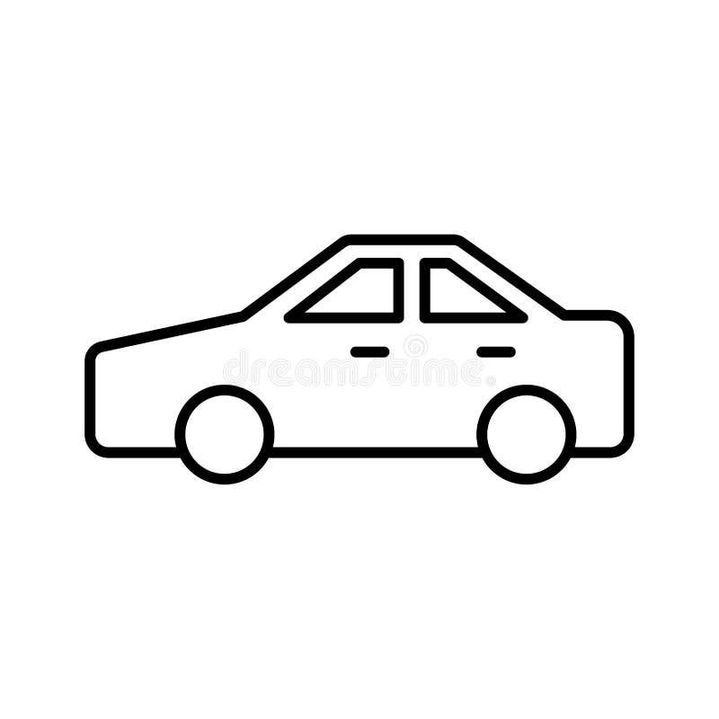 Car Icon Set Vector Line Minimalist Stock Vector - Illustration of ...