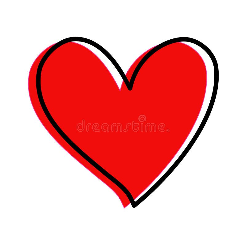 Red Heart Drawing Clip Art Icon Stock Vector - Illustration of health ...