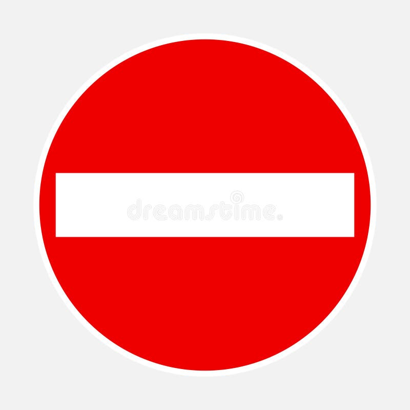 Wrong Way or No Entry Sign or Symbol Stock Vector - Illustration of ...