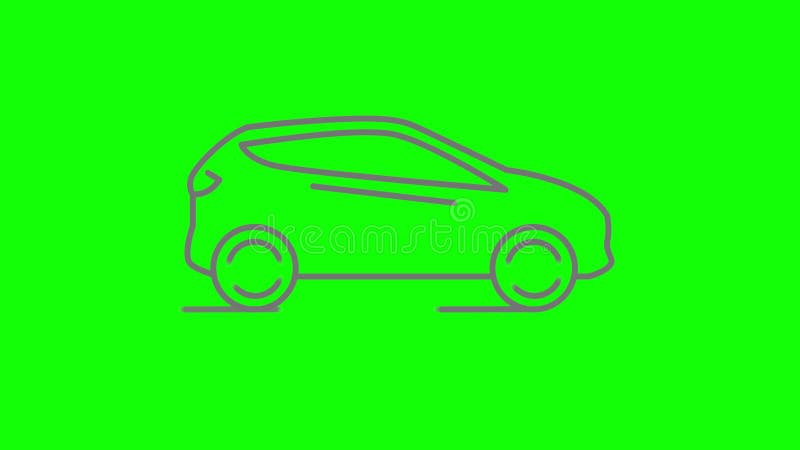 Car Icon Animation. Vehicle Loop Animation with Alpha Channel, Green ...