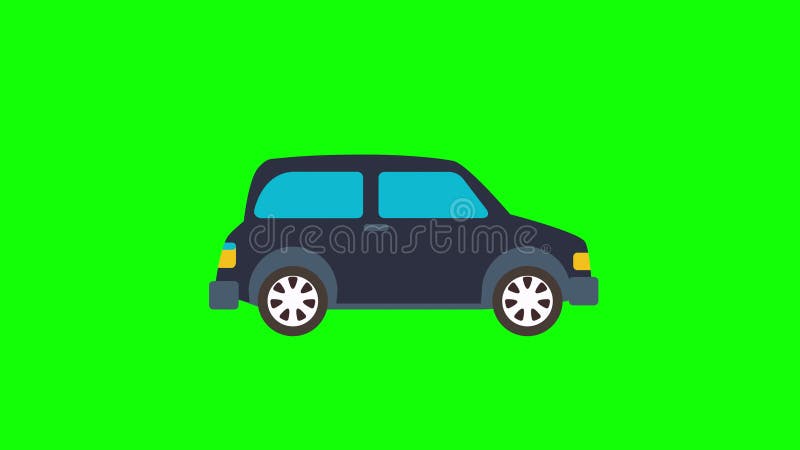 Car Icon Animation. Vehicle Loop Animation with Alpha Channel, Green ...