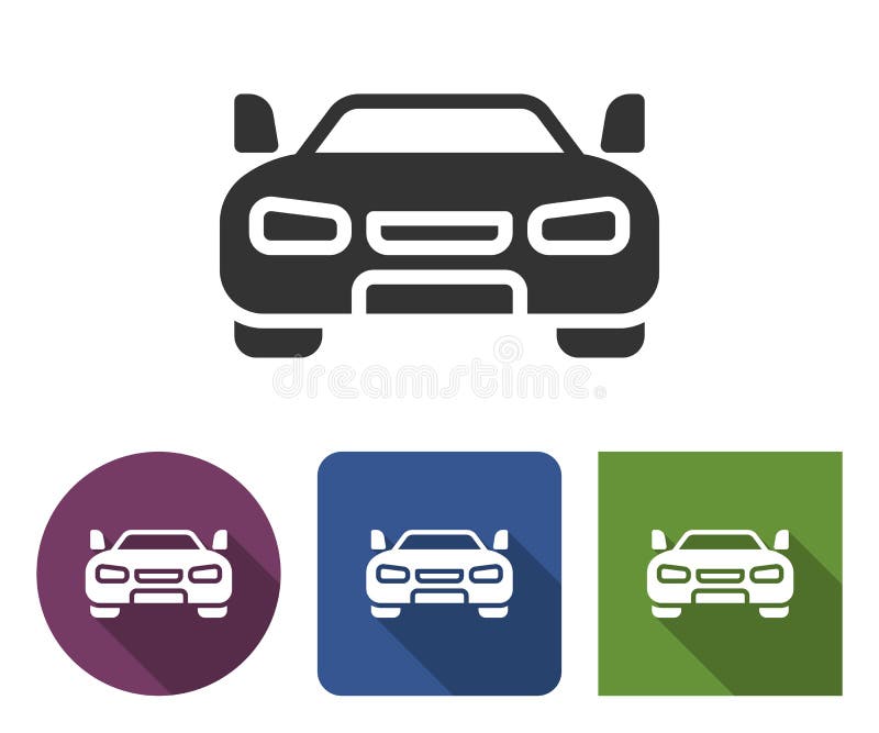 Car Icon in Different Variants Stock Vector - Illustration of ...
