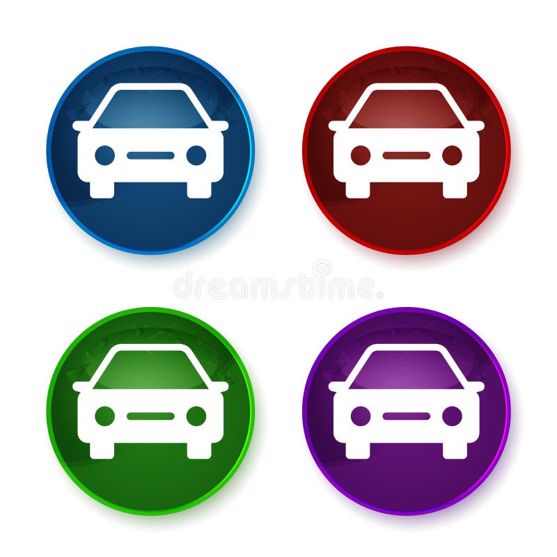 Car Icon Shiny Round Buttons Set Illustration Stock Vector ...