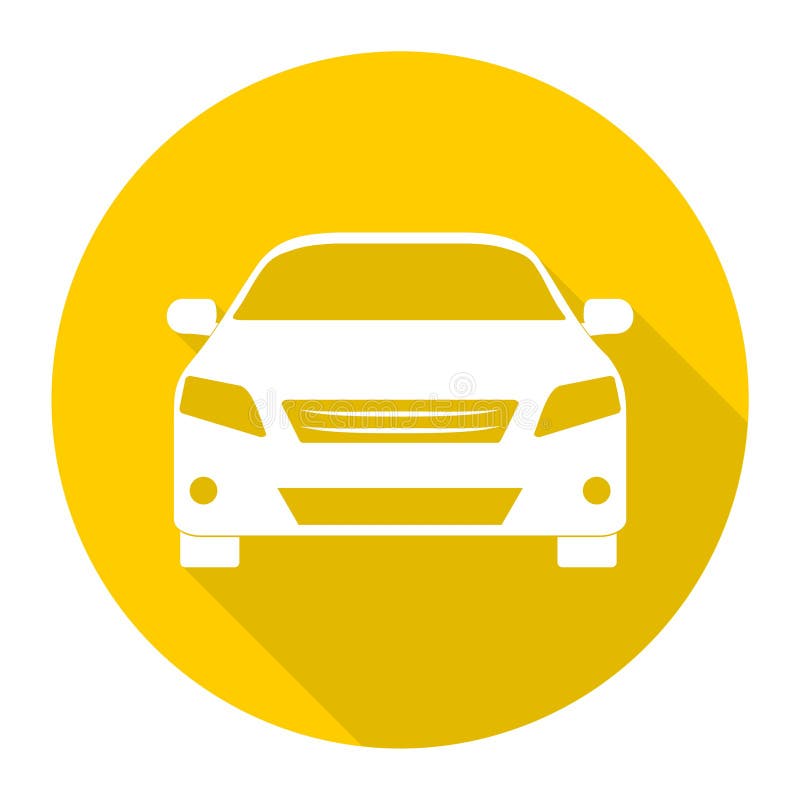 Car icon with long shadow stock vector. Illustration of motorcar - 98953408