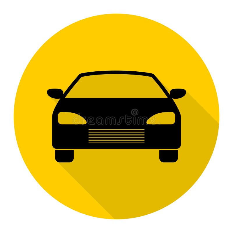 Car icon with long shadow stock vector. Illustration of street - 84105725