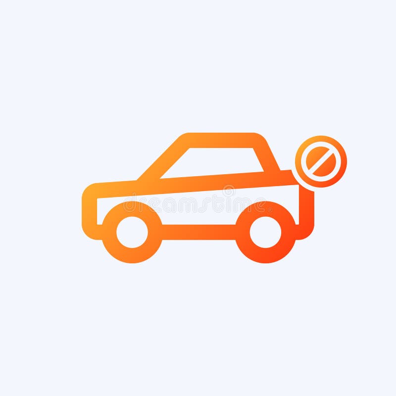 Car Icon with Not Allowed Sign. Car Icon and Block, Forbidden, Prohibit ...