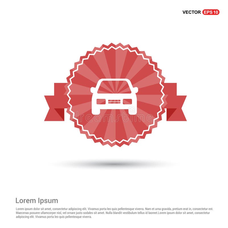 Car Icon - Red Ribbon Banner Stock Vector - Illustration of accident ...