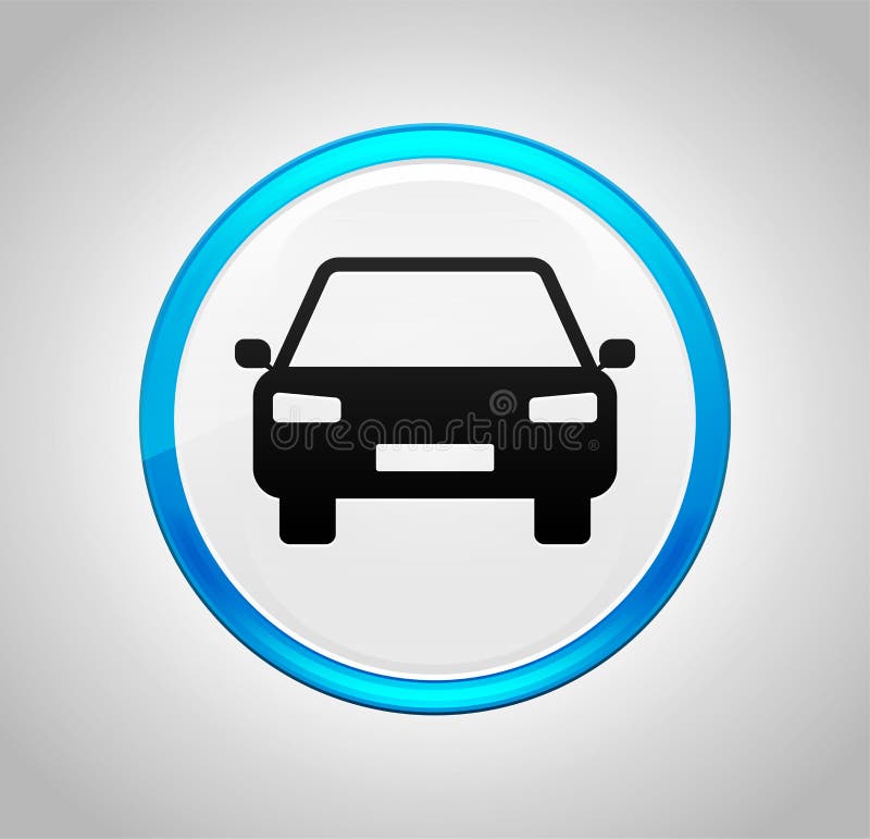 Car Icon Round Blue Push Button Stock Illustration - Illustration of ...