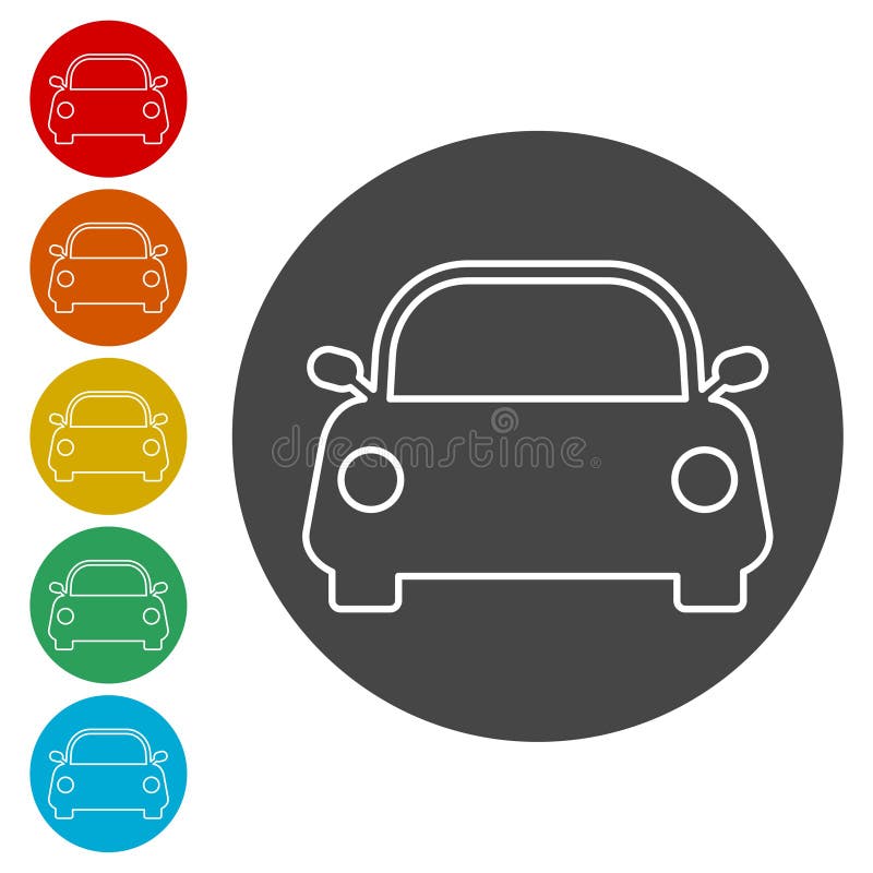 Blue circle car icon stock vector. Illustration of silhouette - 107413451