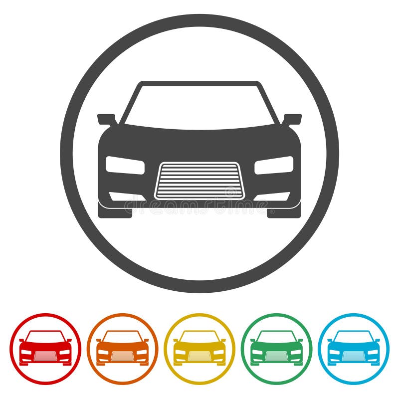 Car Icon Set, 6 Colors Included Stock Vector - Illustration of icons ...