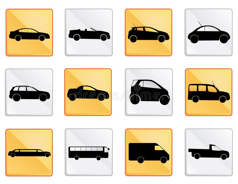 Car icon set 1 stock vector. Illustration of convertible - 30499317