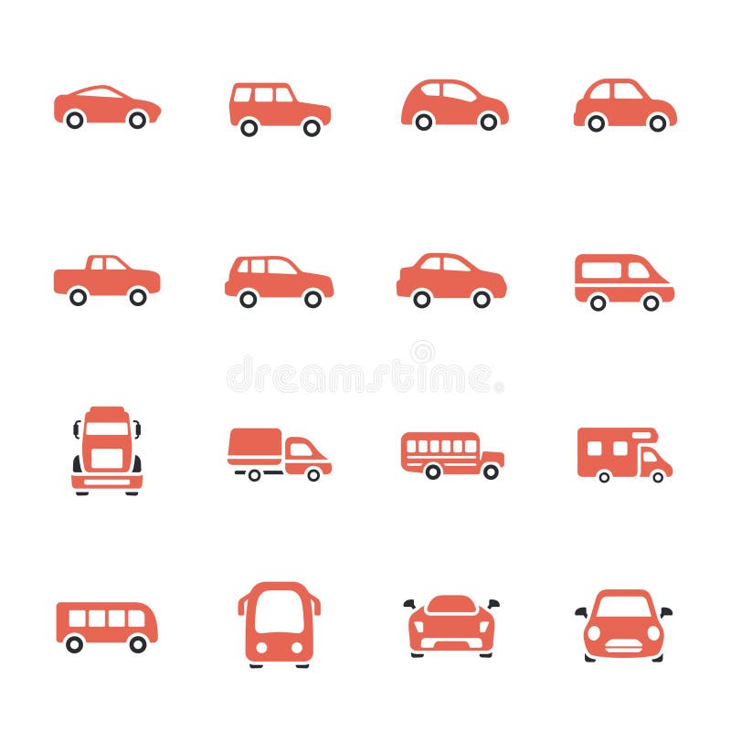 Car icon set stock vector. Illustration of label, automotive - 28554894