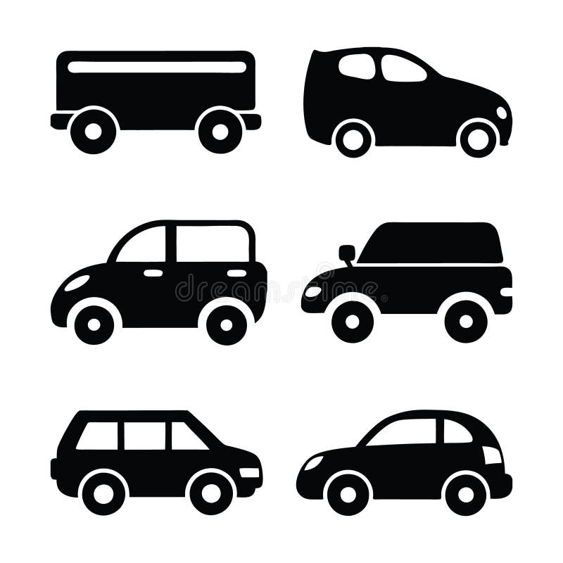 Car icon side view set stock illustration. Illustration of model ...