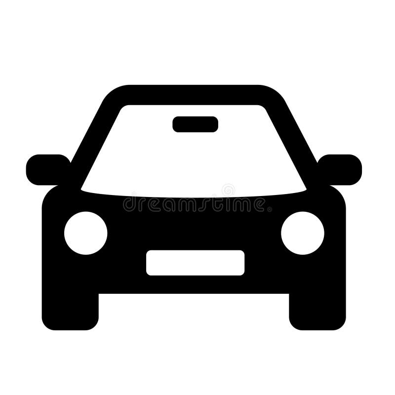 Front View Car Icon. Vehicle Symbol on Transparent Background. Stock ...