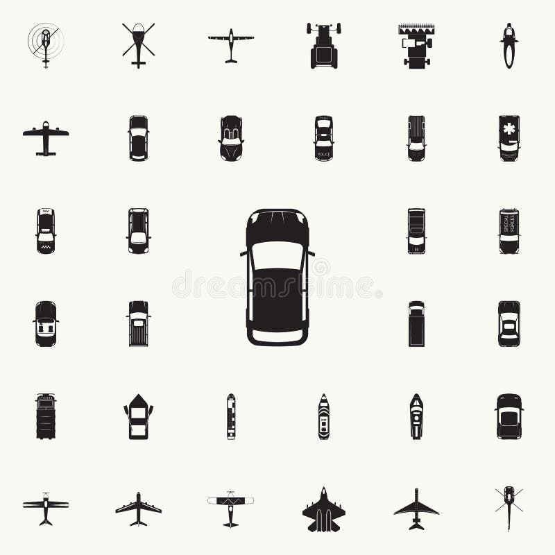 Car Icon. Transport View from Above Icons Universal Set for Web and ...