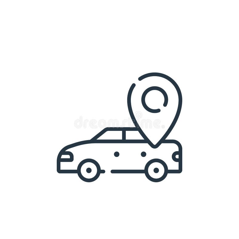 Car Icon Vector from Location Concept. Thin Line Illustration of Car ...