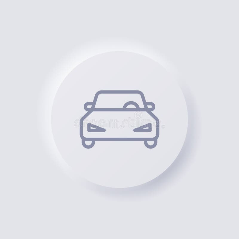 Car Icon, White Neumorphism Soft UI Design. Stock Vector - Illustration ...