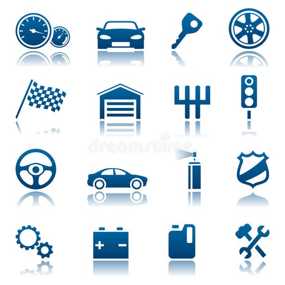 Car icons stock vector. Illustration of gear, cars, automobile - 12356768