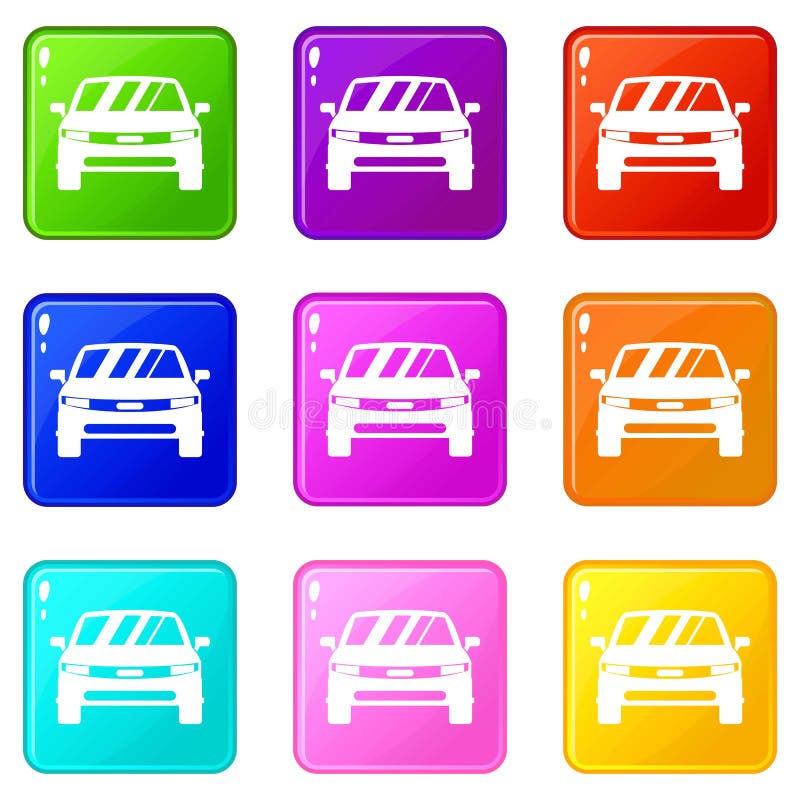 Car icons 9 set stock vector. Illustration of model, drive - 96081792