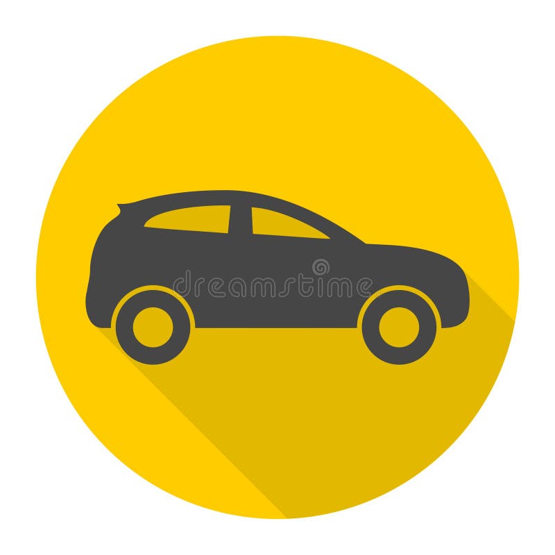 Car Icons Set with Long Shadow Stock Vector - Illustration of transport ...