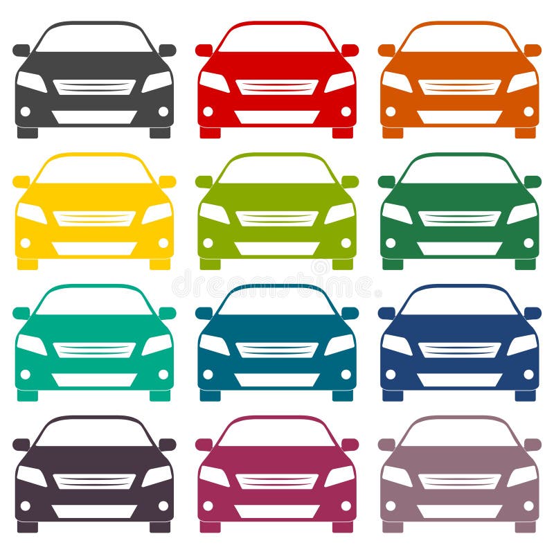 Car icons set stock vector. Illustration of automobile - 98953397