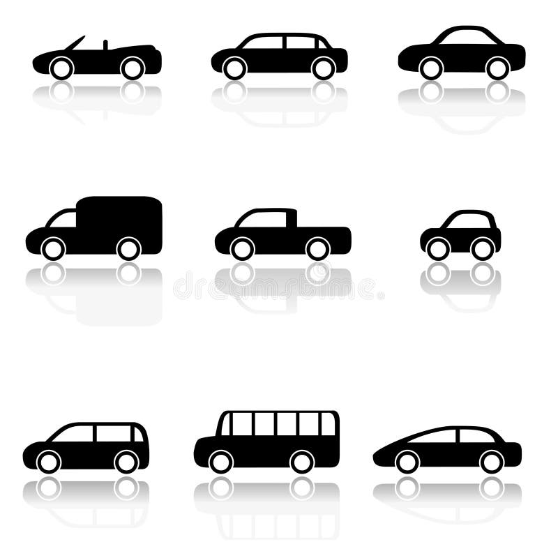 Car icons set stock vector. Illustration of silhouette - 31007306